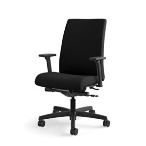 HON Ignition Series Mid-Back Work Chair - Upholstered Computer Chair for Office Desk, Black (HIWM3)