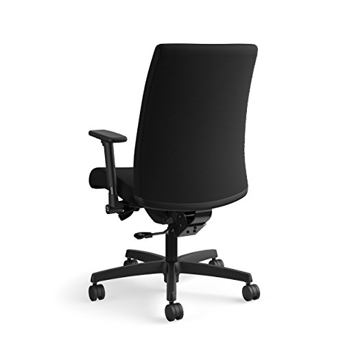 HON Ignition Series Mid-Back Work Chair - Upholstered Computer Chair for Office Desk, Black (HIWM3)