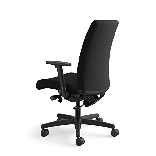 HON Ignition Series Mid-Back Work Chair - Upholstered Computer Chair for Office Desk, Black (HIWM3)