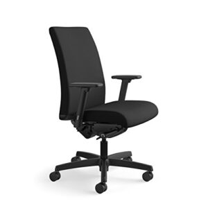 HON Ignition Series Mid-Back Work Chair - Upholstered Computer Chair for Office Desk, Black (HIWM3)