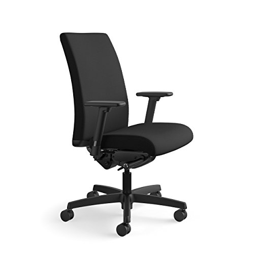 HON Ignition Series Mid-Back Work Chair - Upholstered Computer Chair for Office Desk, Black (HIWM3)