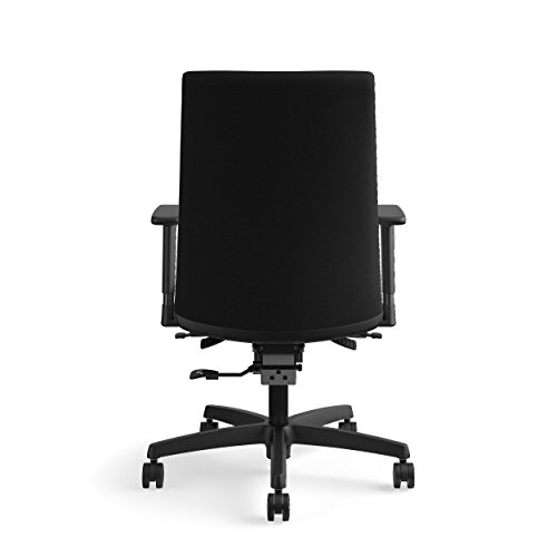 HON Ignition Series Mid-Back Work Chair - Upholstered Computer Chair for Office Desk, Black (HIWM3)