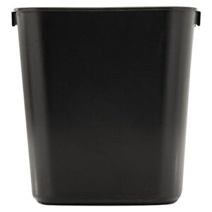 rubbermaid commercial soft molded plastic 3.5-gallon trash can, rectangular, black 3 pack