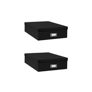 pioneer jumbo scrapbook storage box, black, 14.75 inch x 13 inch x 3.75 inch (two pack)