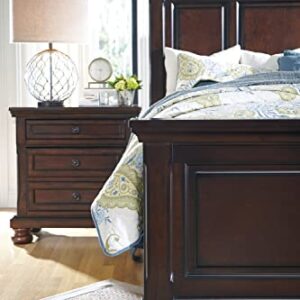 Signature Design by Ashley Porter Classic 2 Drawer Nightstand with Dovetail and Ball-bearing Construction, Dark Brown