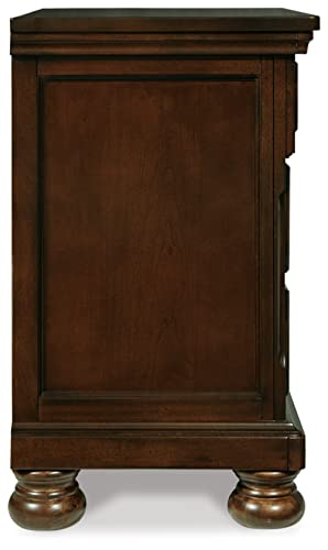 Signature Design by Ashley Porter Classic 2 Drawer Nightstand with Dovetail and Ball-bearing Construction, Dark Brown