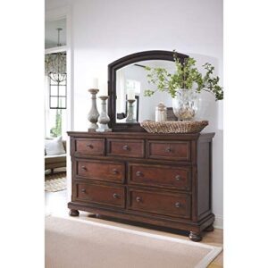 signature design by ashley porter traditional 7 drawer dresser, dark brown