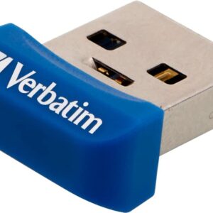 Verbatim 16GB Store 'n' Stay Nano USB 3.2 Gen 1 Flash Drive Snag-free Low Profile Thumb Drive with Microban Antimicrobial Product Protection - Blue 98709