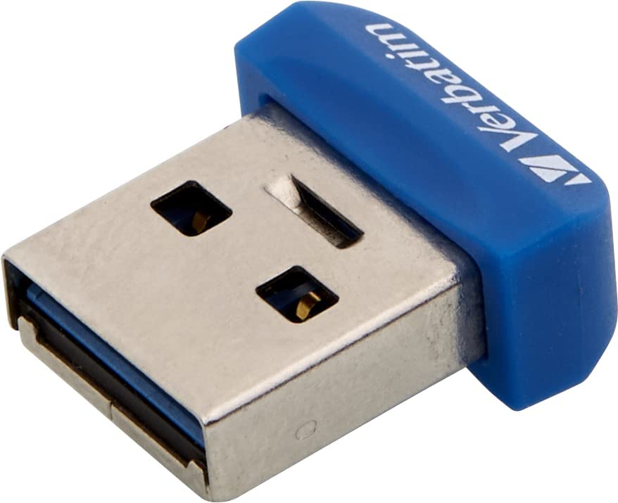 Verbatim 16GB Store 'n' Stay Nano USB 3.2 Gen 1 Flash Drive Snag-free Low Profile Thumb Drive with Microban Antimicrobial Product Protection - Blue 98709