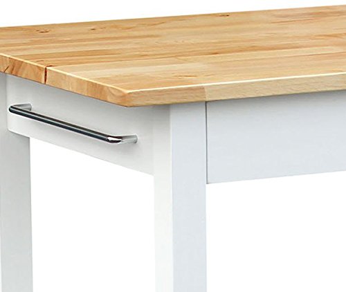 Casual Home Solid Hardwood Top, Natural/White, 40" W (373-91) Kitchen Island, Natural&White