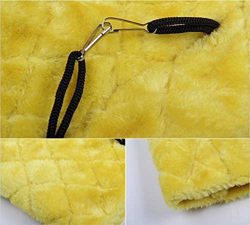 Cdycam Pet Bird Nest Hammock Hanging Cave Cage Plush Snuggle Happy Hut Tent Bed (Yellow(Large))