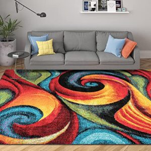 universal rugs, foyer, susan modern 5x7 area living room, dining or bedroom rug, indoor entry entryway carpet, alfombras para salas modernas, 5 ft x 7 ft, multi