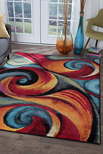 Universal Rugs, Foyer, Susan Modern 5x7 Area Living Room, Dining or Bedroom Rug, Indoor Entry Entryway Carpet, Alfombras para Salas Modernas, 5 ft x 7 ft, Multi