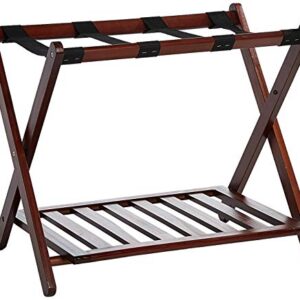 Casual Home Luggage Rack, Walnut, Solid Wood