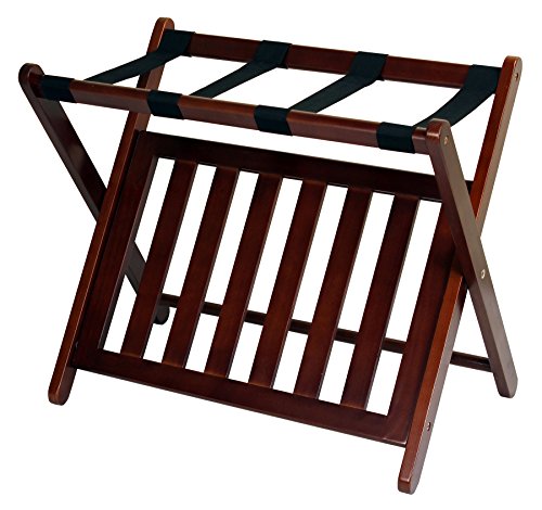 Casual Home Luggage Rack, Walnut, Solid Wood