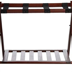 Casual Home Luggage Rack, Walnut, Solid Wood