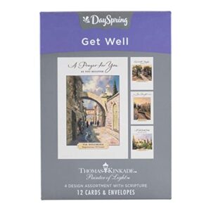 dayspring thomas kinkade - get well - inspirational boxed cards - god's strength - 74869