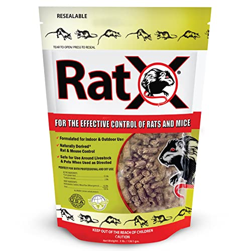 EcoClear Products 620102, RatX All-Natural Poison Free Humane Rat and Mouse Rodenticide Pellets, 3 lb. Bag