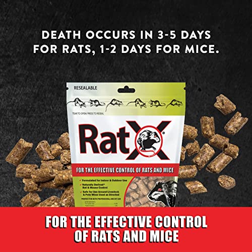 EcoClear Products 620102, RatX All-Natural Poison Free Humane Rat and Mouse Rodenticide Pellets, 3 lb. Bag