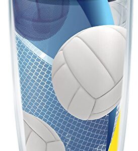 Tervis Made in USA Double Walled Serving It Up - Volleyball Insulated Tumbler Cup Keeps Drinks Cold & Hot, 16oz, Clear