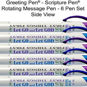 Greeting Pen Serenity Prayer Inspirational Purple and Blue Pens with Rotating Messages 6 Pack (36025)