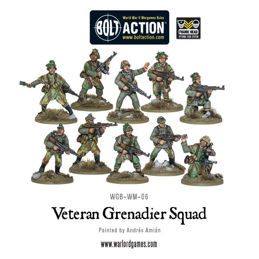 Bolt Action - German Veteran Grenadier Squad - Late WWII Infantry - Warlord