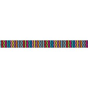 Carson Dellosa 36 Ft Straight Colorful Chalkboard Bulletin Board Borders, 12 Double-Sided Zig Zag and Polka Dot Border for Classroom Bulletin Boards