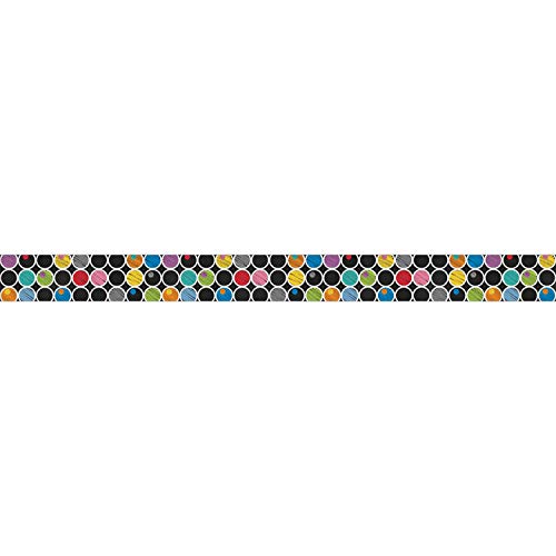 Carson Dellosa 36 Ft Straight Colorful Chalkboard Bulletin Board Borders, 12 Double-Sided Zig Zag and Polka Dot Border for Classroom Bulletin Boards