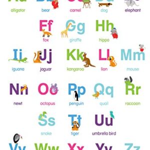 BARKER CREEK Poster Set of 9, Early Learning, 9 Posters Presenting Essential Concepts for Young Learners, Language Arts, Math, Art, Telling Time, Office, Home, & School Décor 13-3/8" x 19" (1886)