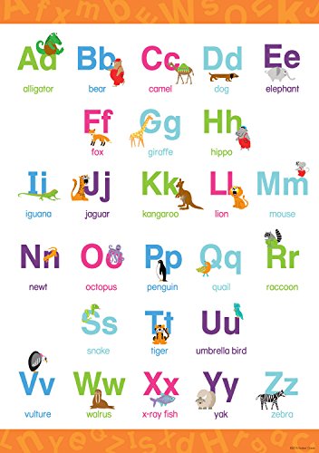 BARKER CREEK Poster Set of 9, Early Learning, 9 Posters Presenting Essential Concepts for Young Learners, Language Arts, Math, Art, Telling Time, Office, Home, & School Décor 13-3/8" x 19" (1886)