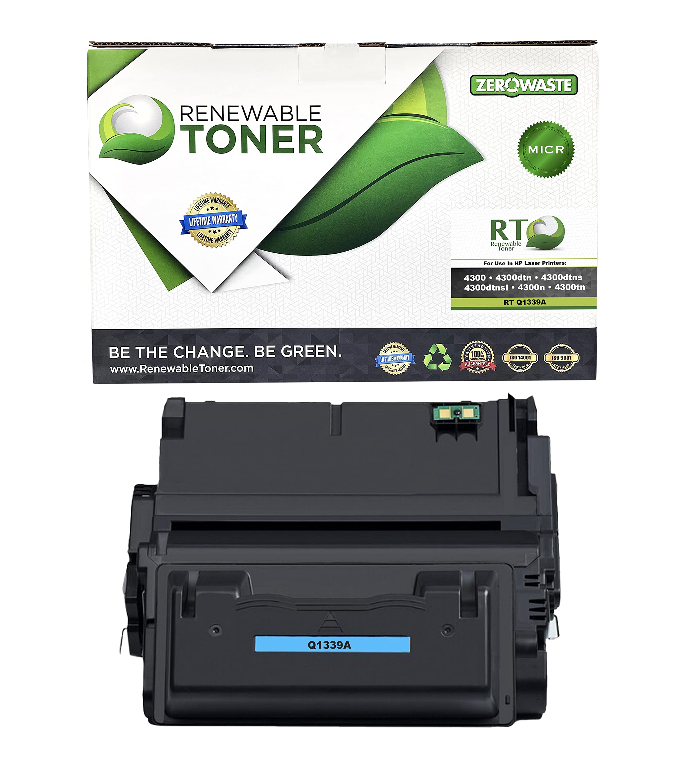 Renewable Toner Compatible MICR Toner Cartridge Replacement for HP 39A Q1339A Laser Printers 4300 4300dtn 4300dtns 4300dtnsl 4300n 4300tn