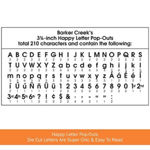 BARKER CREEK Letter Pop-Outs, 3.25" Happy, Multicolor Designer Letters for Bulletin Boards, Breakrooms, Reception Areas, Signs, Displays, And More! 3.25" 210 Characters per Set (1721)