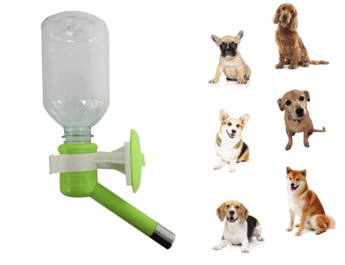 Choco Nose Patented No-Drip Dog Water Bottle/Feeder for Dogs/Cats and Other Small-Medium Sized Animals - for Cages, Crates or Wall Mount. 10.2 Oz. Mess Free Leak-Proof Nozzle 16mm. Apple Green (C590)