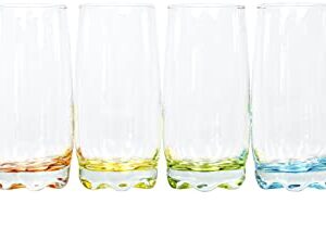 Vibrant Splash Water, Beverage Highball Glasses, 13.25 Ounce - Set of 6