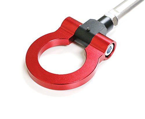 iJDMTOY Red Track Racing Style Tow Hook Ring Compatible with BMW 1 3 5 Series X5 X6 (E36 E39 E46 E90 E92, etc), Compatible with Mini Cooper (R52 R56 R57 R58 R59, etc)