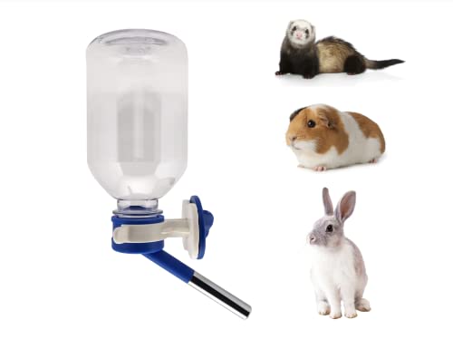 Choco Nose Patented No-Drip Water Bottle/Feeder for Guinea Pigs/Hamsters/Bunnies/Ferrets/Other Small Pets, Critters and Animals -for Cages, Crates or Wall Mount. 10.2 oz. Nozzle 10mm, Blue (C128)