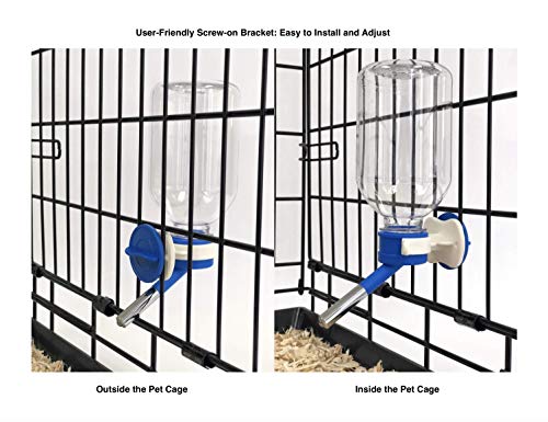 Choco Nose Patented No-Drip Water Bottle/Feeder for Guinea Pigs/Hamsters/Bunnies/Ferrets/Other Small Pets, Critters and Animals -for Cages, Crates or Wall Mount. 10.2 oz. Nozzle 10mm, Blue (C128)