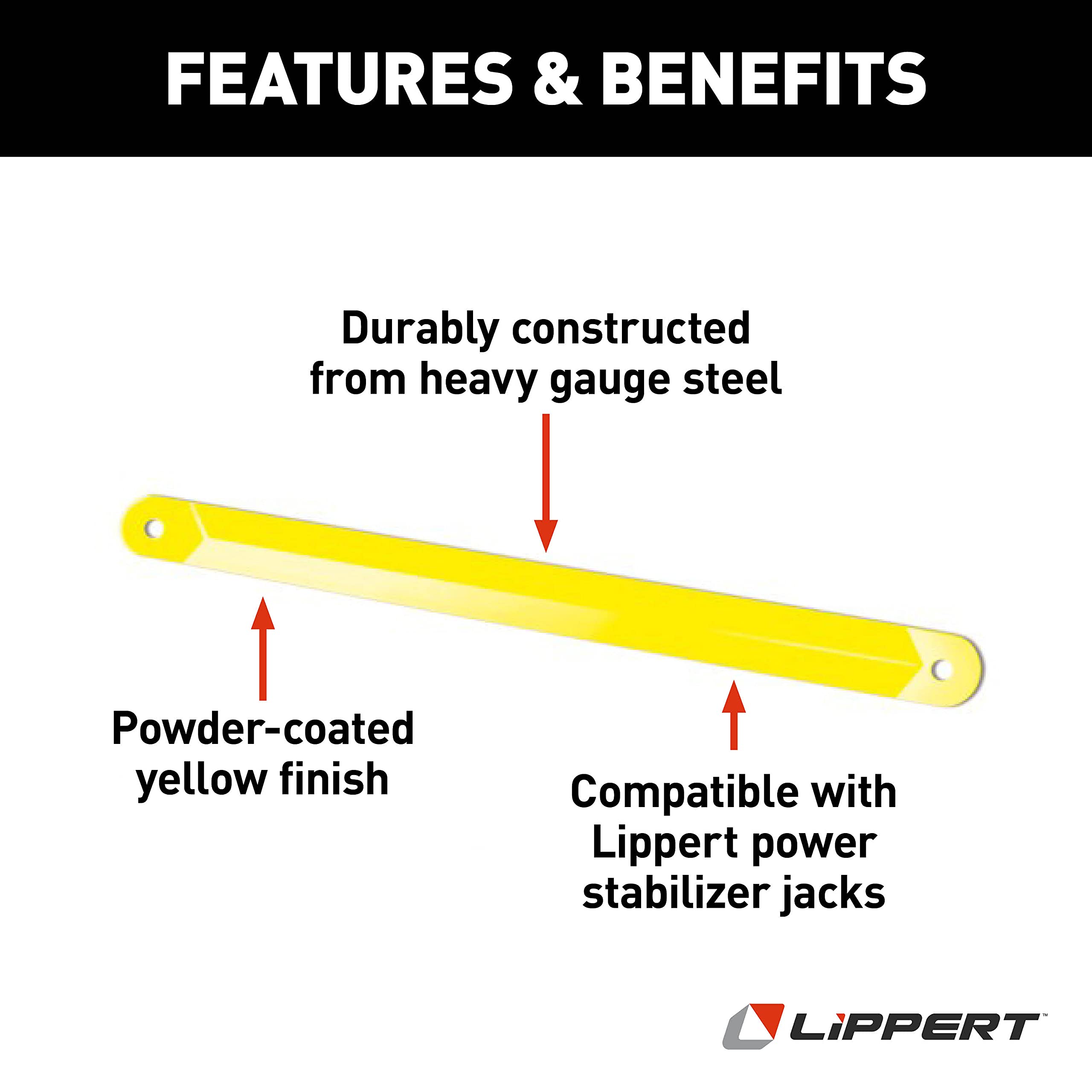 Lippert Components 1134122 Yellow Electric Stabilizer RV Jack Support Arm