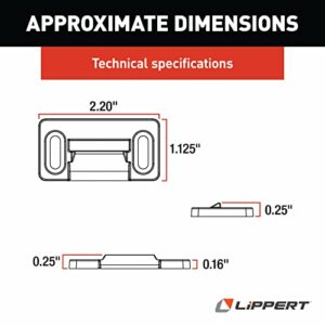 Lippert RV Entry Screen Door Frame Striker, 2.20" x 1.125" Radius Outside Strike Latch Tie Plate, Durable Plastic Construction - 198287, Black