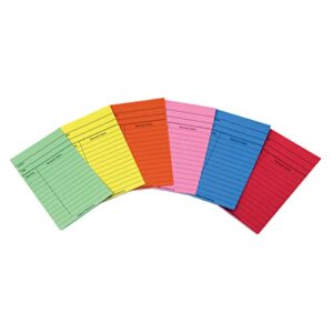 Hygloss Products Library Checkout Cards – Bright Colored Due Date Note Cards - 3 x 5 Inches, 50 Pack