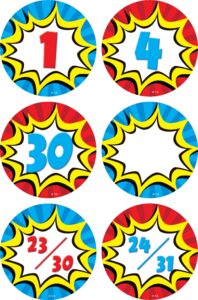 teacher created resources superhero calendar days (tcr5589)