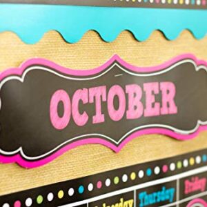 Teacher Created Resources TCR5615 Chalkboard Brights Calendar Bulletin Board Set, Paper, Multi