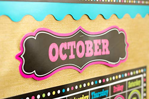 Teacher Created Resources TCR5615 Chalkboard Brights Calendar Bulletin Board Set, Paper, Multi