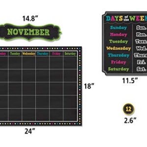 Teacher Created Resources TCR5615 Chalkboard Brights Calendar Bulletin Board Set, Paper, Multi