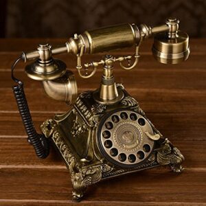 XICHEN Resin imitation copper Vintage STYLE ROTARY Retro old fashioned Rotary Dial Home and office Telephone