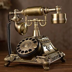 XICHEN Resin imitation copper Vintage STYLE ROTARY Retro old fashioned Rotary Dial Home and office Telephone