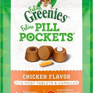 Greenies 3 Pack of Feline Chicken Flavored Pill Pockets, 1.6 Ounces Per Pack