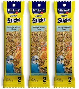 vitakraft banana sticks parakeet treat - 2 pack [set of 3]