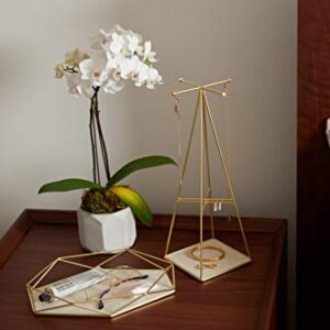 Umbra Prisma Jewelry Stand and Necklace Holder, Matte Brass