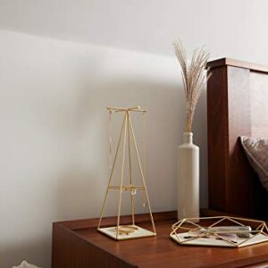 Umbra Prisma Jewelry Stand and Necklace Holder, Matte Brass